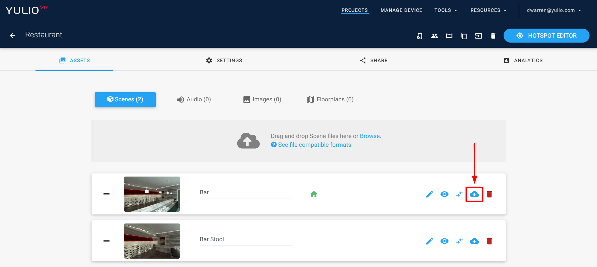 Download Scene Now Available for All Yulio Licenses!